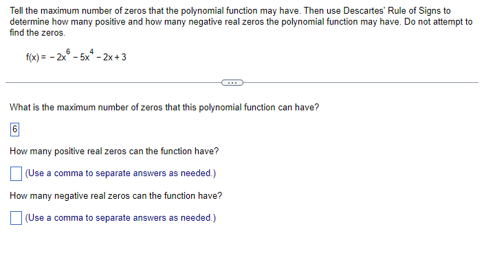 Solved Tell the maximum number of zeros that the polynomial | Chegg.com