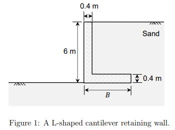 Solved A pre-cast L-shaped cantilever retaining wall has | Chegg.com