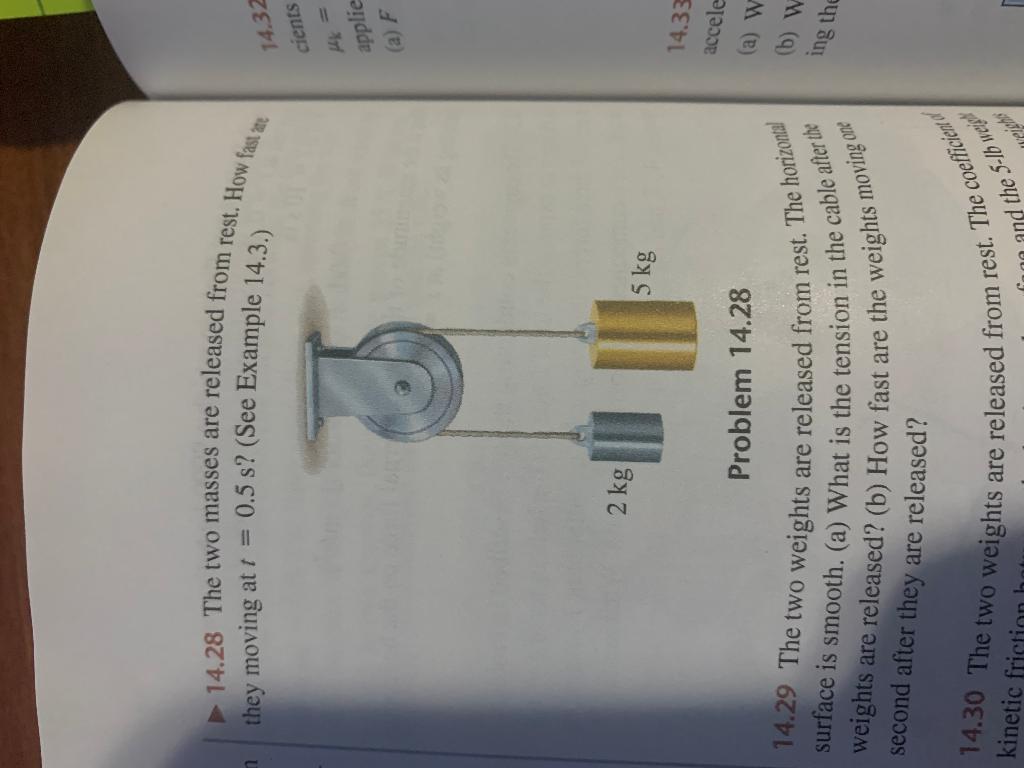 Solved n they moving at t = 0.5 s? (See Example 14.3.) 14.28 | Chegg.com