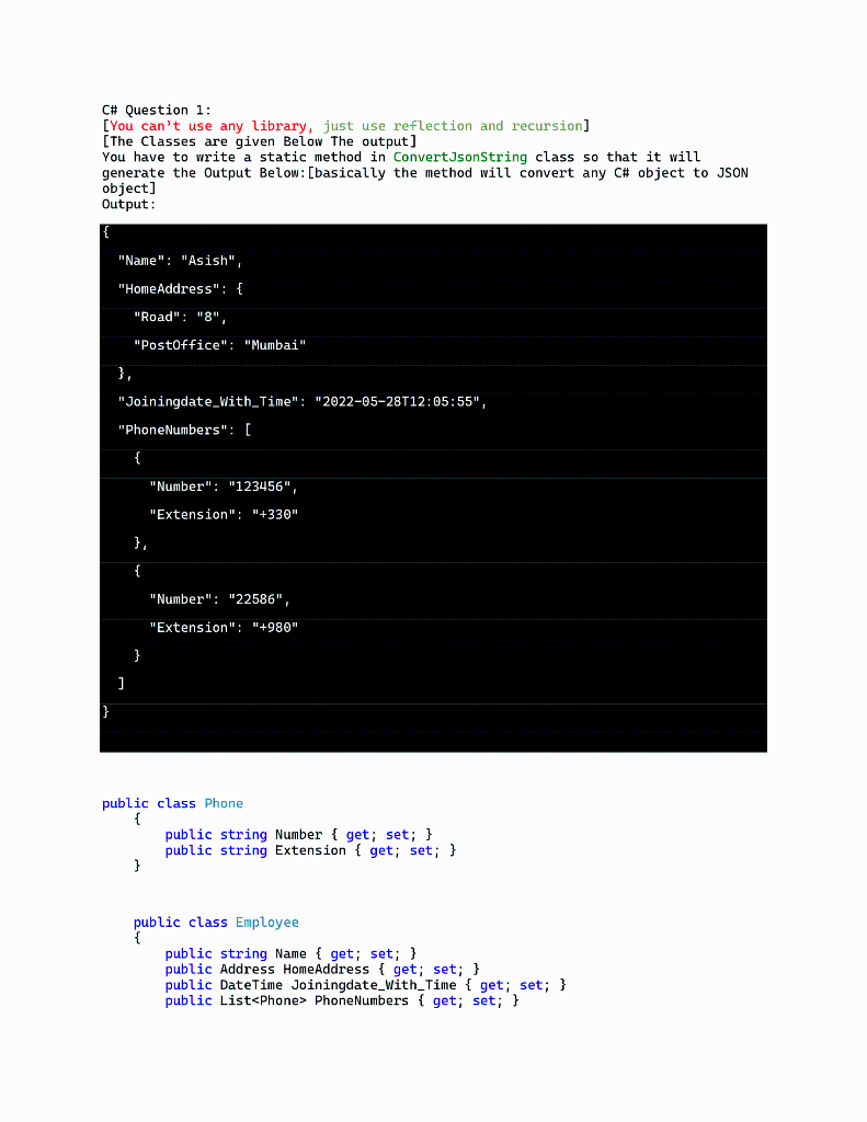 Solved C\# Question 1: [You can't use any library, just use | Chegg.com