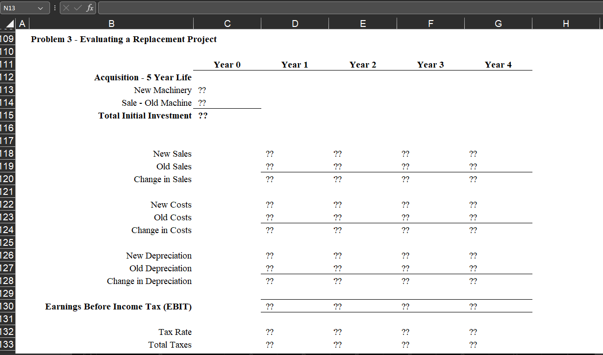 Solved Solve all problems in the Excel file providedProblem | Chegg.com