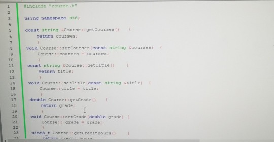 Solved #ifndef COURSE H #define COURSE H # include | Chegg.com