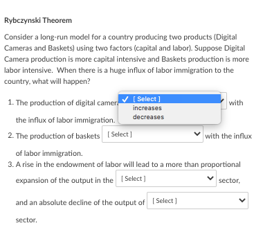 Solved Rybczynski Theorem Consider a long-run model for a | Chegg.com