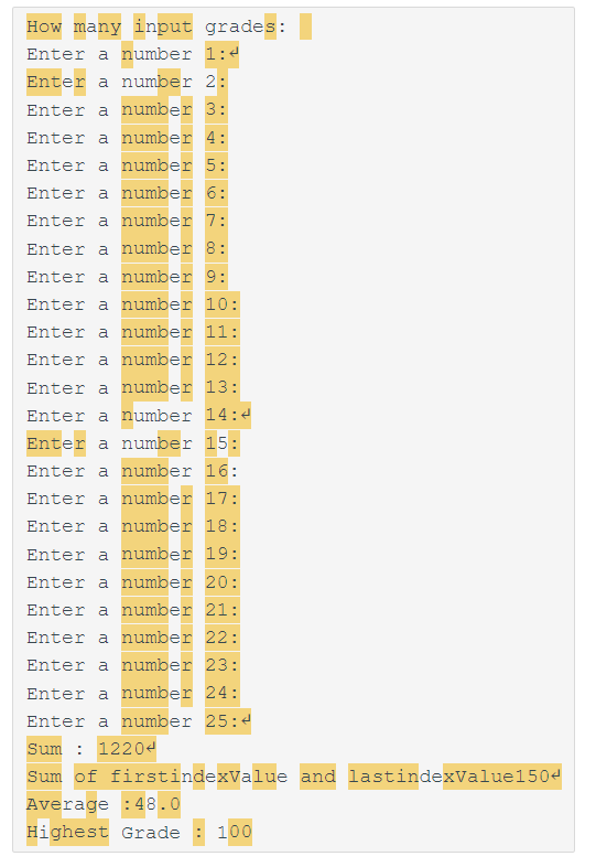 Solved How many input grades: Enter a number 1:4 Enter a | Chegg.com