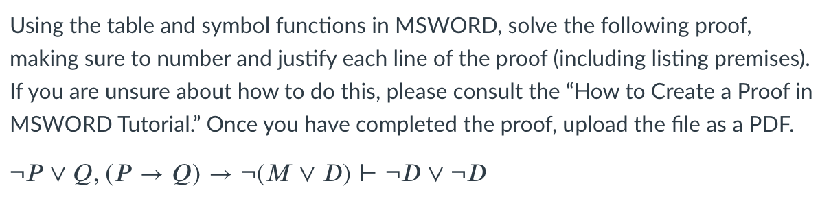 Solved Using the table and symbol functions in MSWORD, solve | Chegg.com