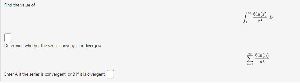Solved Find the value of \\[ \\int_{1}^{\\infty} \\frac{6 | Chegg.com