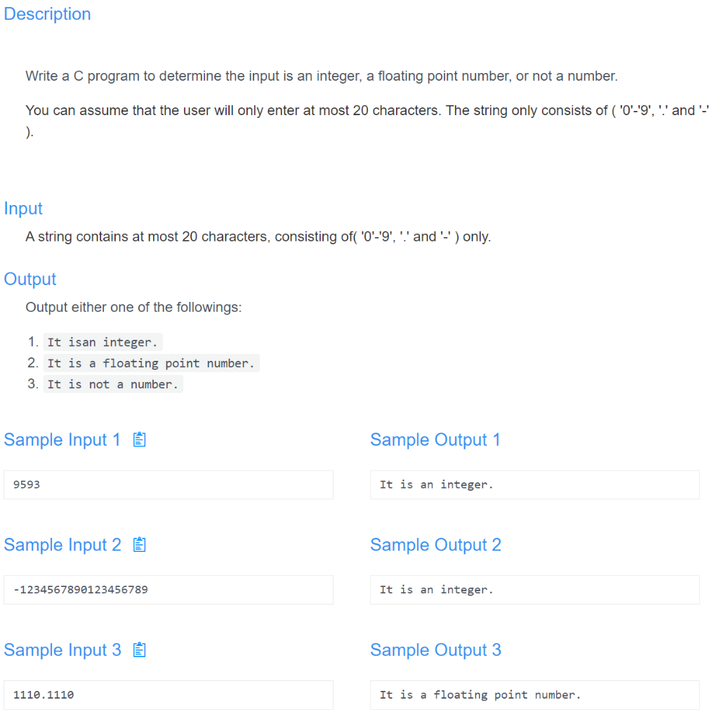 Solved Write a C program to determine the input is an | Chegg.com