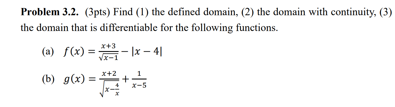Solved Find (1) ﻿the defined domain, (2) ﻿the domain with | Chegg.com
