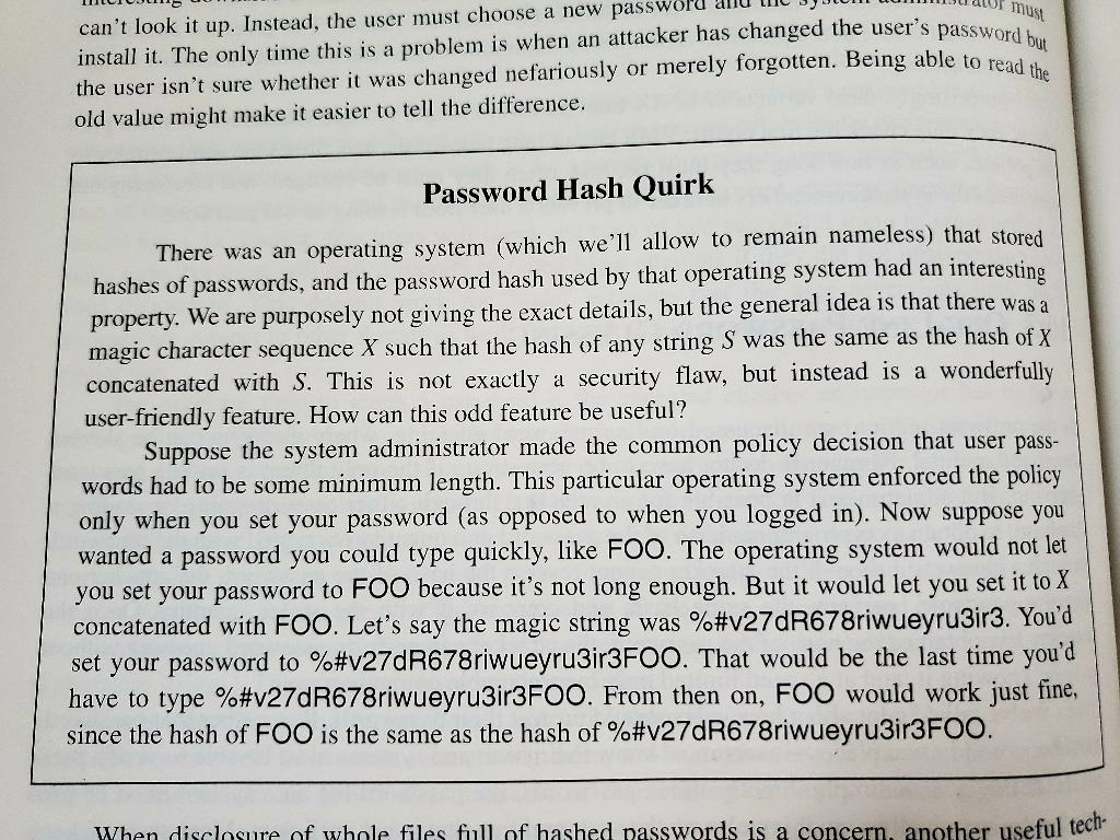 Design a password hash algorithm with the property | Chegg.com