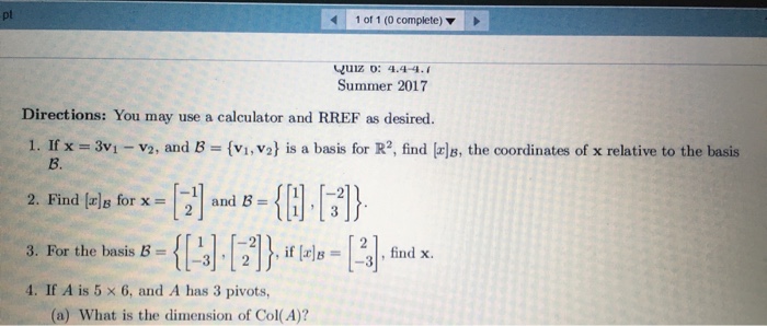 Solved You may use a calculator and RREF as desired. If x = | Chegg.com