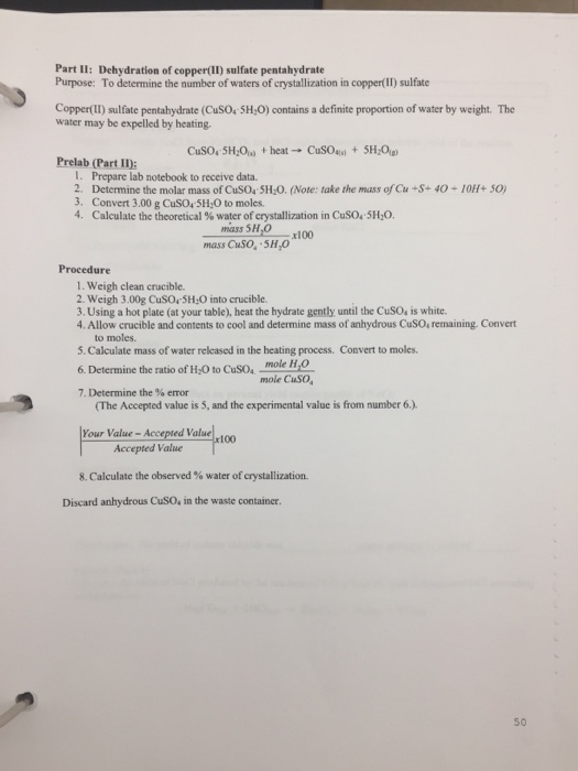 Solved Stoichiometry Part I: Percent Yield Purpose: To make | Chegg.com