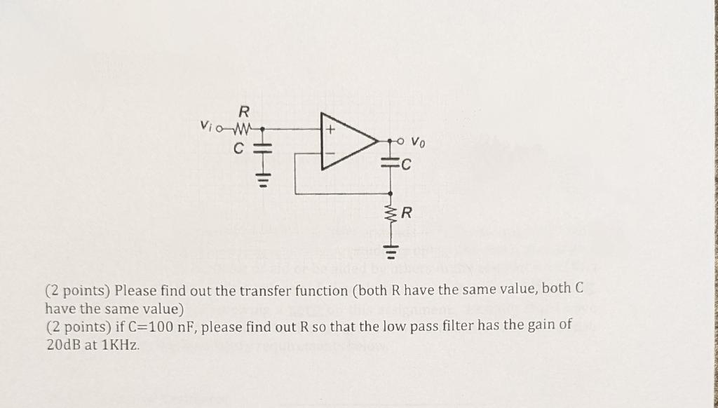 Solved ( 2 points) Please find out the transfer function | Chegg.com