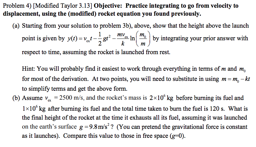 Solved Problem 4) [Modified Taylor 3.13] Objective: Practice | Chegg.com