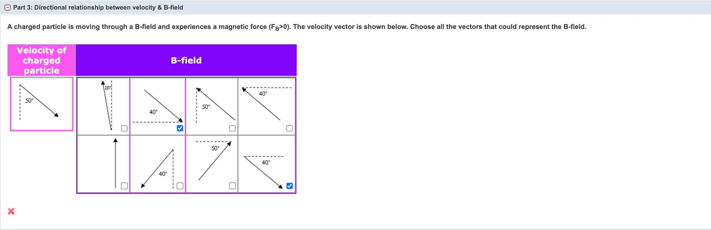 Solved Part 3: Directional relationship between velocity \& | Chegg.com