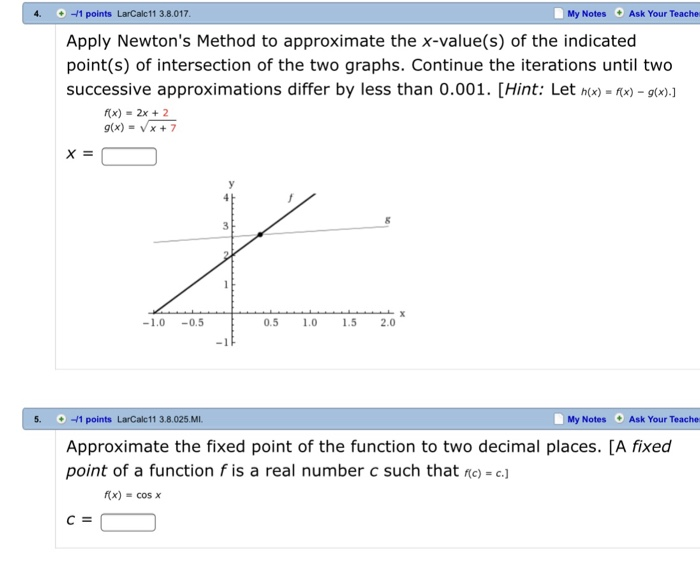 Solved 4. + ㅢ1 points LarCalc1 13.8.017 My Notes Ask Your | Chegg.com Solved 4. + ㅢ1 points LarCalc1 13.8.017 My Notes Ask Your | Chegg.com