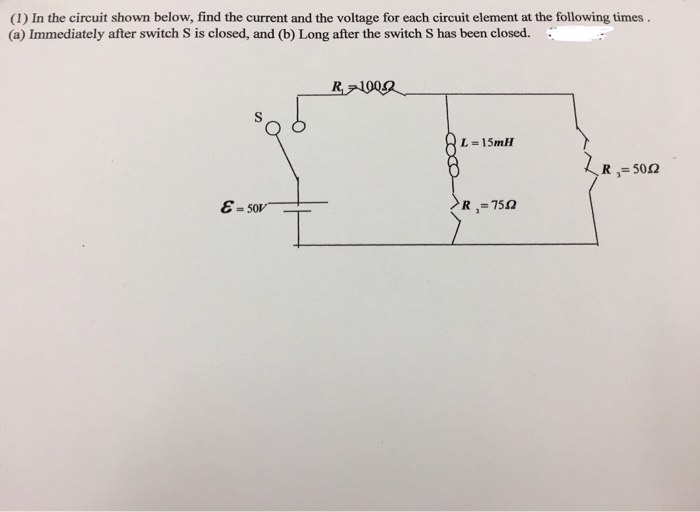 Solved (1) In the circuit shown below, find the current and | Chegg.com