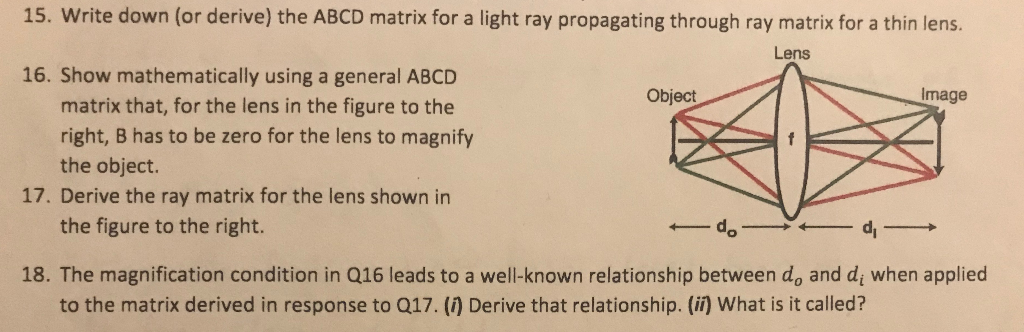 15. Write down (or derive) the ABCD matrix for a | Chegg.com
