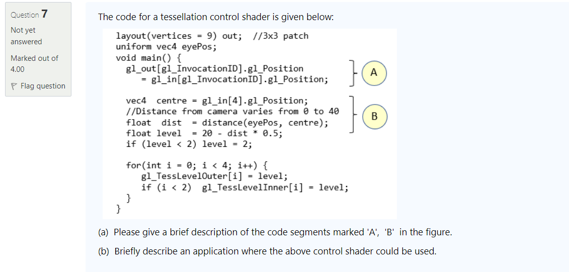 Solved Question 7 Not yet answered Marked out of 4.00 Flag | Chegg.com
