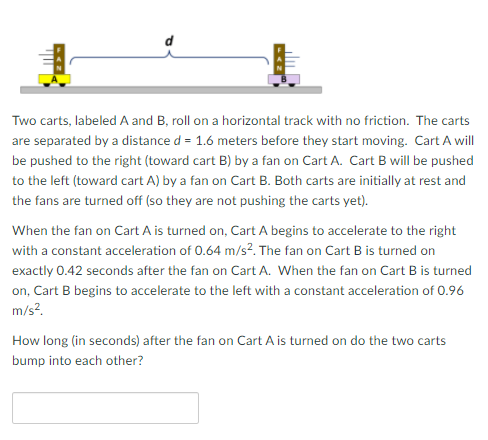 Solved Two carts, labeled A and B, roll on a horizontal | Chegg.com
