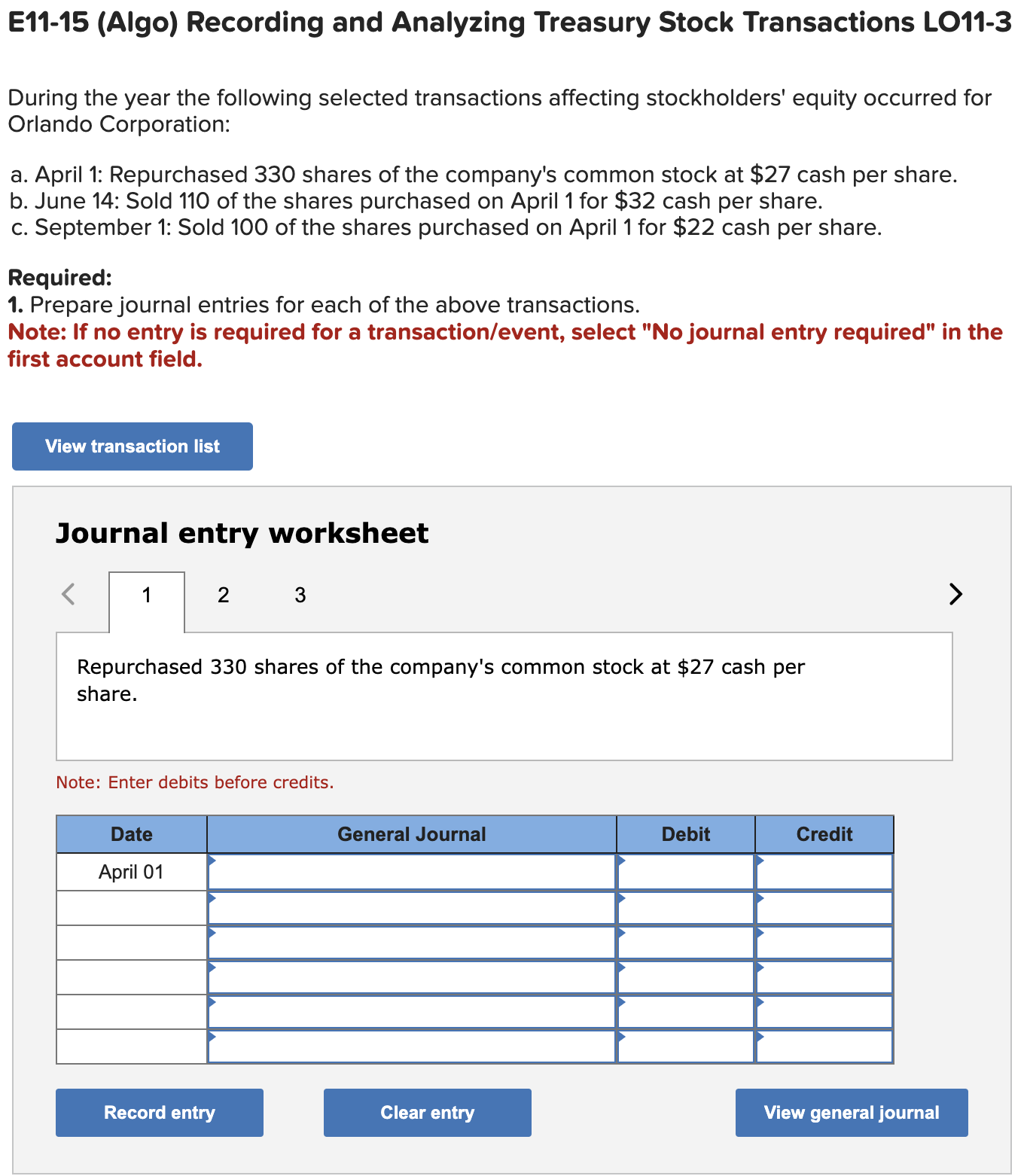 Solved E11-15 (Algo) Recording and Analyzing Treasury Stock | Chegg.com