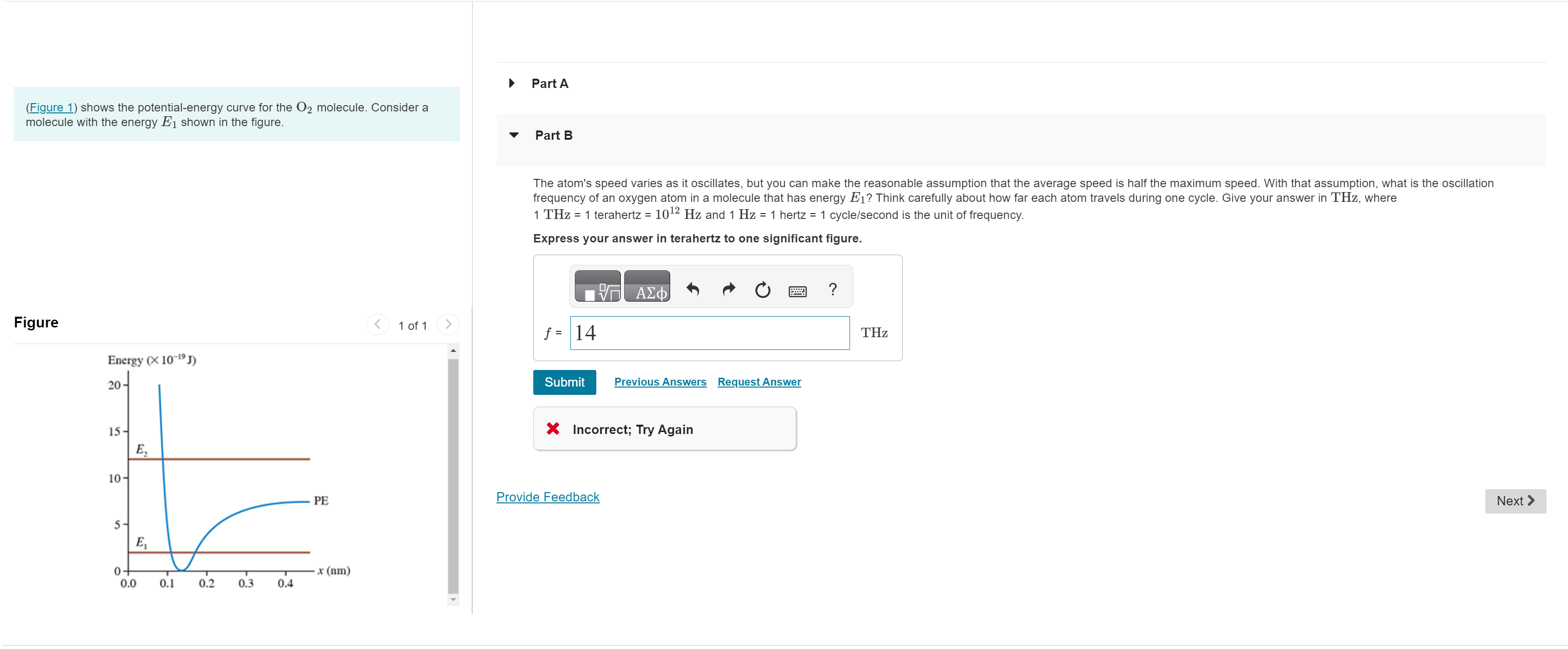 Solved (Figure 1) shows the potential-energy curve for the | Chegg.com