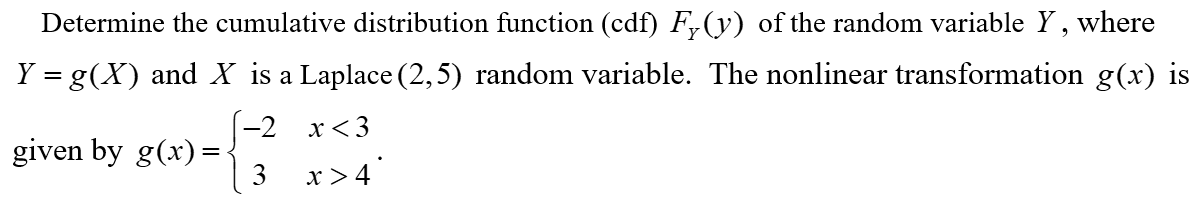 Solved Determine the cumulative distribution function (cdf) | Chegg.com