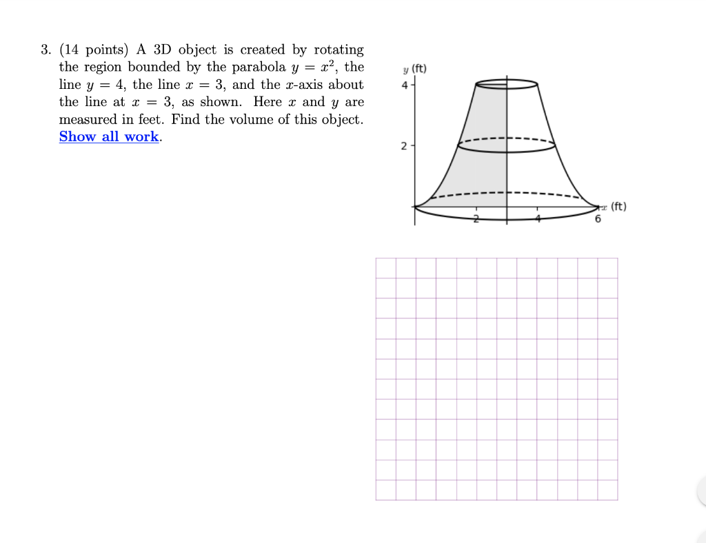 Solved State the axis of integration. A 3D graph of the | Chegg.com