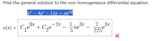 Solved Find the general solution to the non-homogeneous | Chegg.com