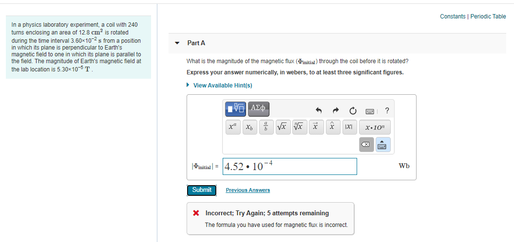 Solved Constants Periodic Table Part A In a physics | Chegg.com
