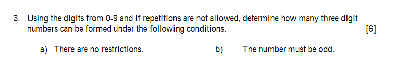 Solved 3. Using the digits from 0-9 and if repetitions are | Chegg.com