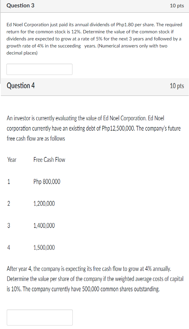 Solved Ed Noel Corporation just paid its annual dividends of | Chegg.com