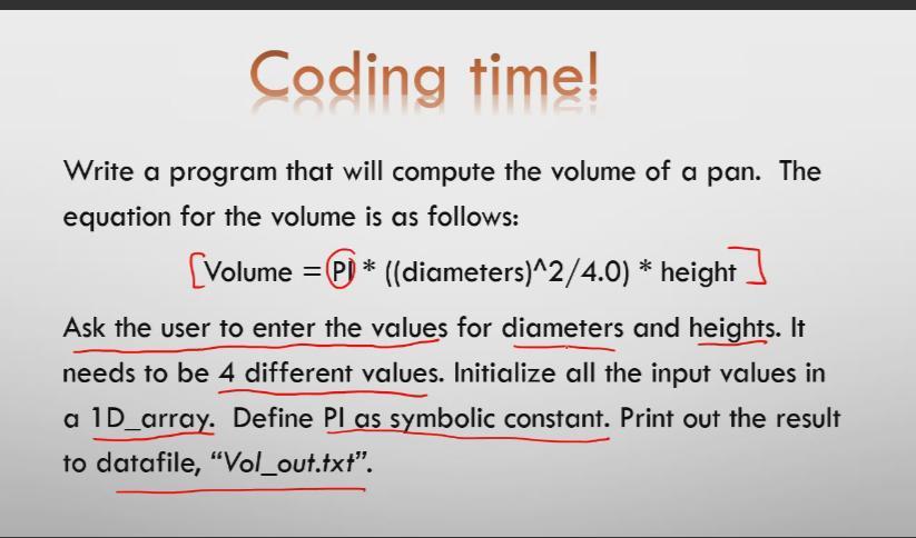 Solved Coding time! Write a program that will compute the | Chegg.com