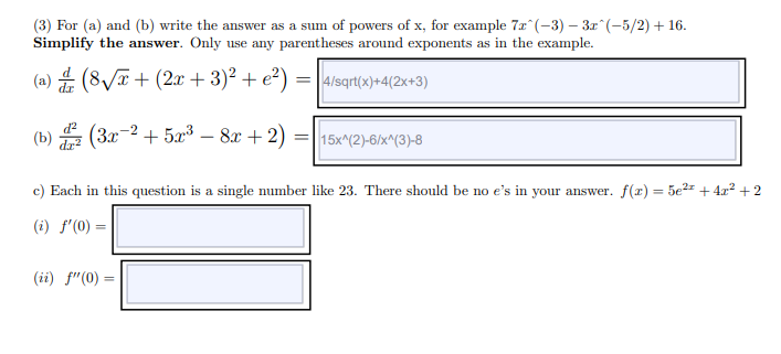 Solved (3) For (a) and (b) write the answer as a sum of | Chegg.com