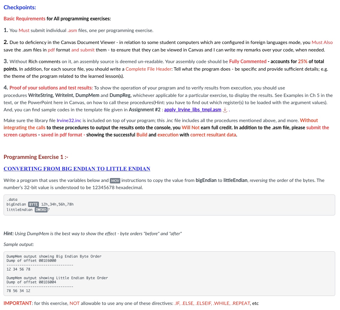 Solved Checkpoints: Basic Requirements for All programming | Chegg.com