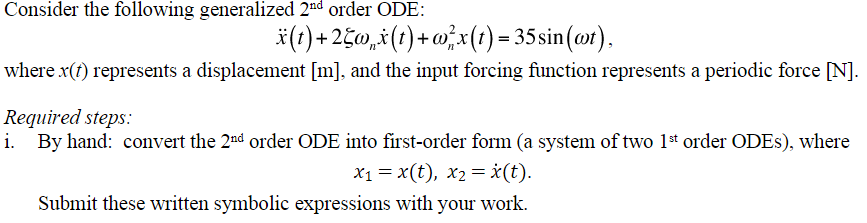Solved Consider the following generalized 2nd order ODE: | Chegg.com