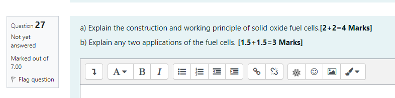 Solved Question 27 Not yet answered Marked out of 7.00 a) | Chegg.com