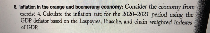 Solved 6. Inflation in the orange and boomerang economy: | Chegg.com