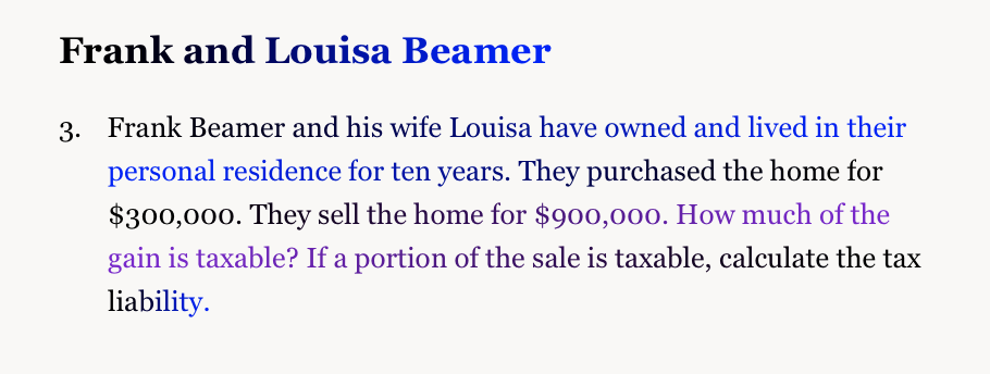 Solved 3. Frank Beamer and his wife Louisa have owned and | Chegg.com