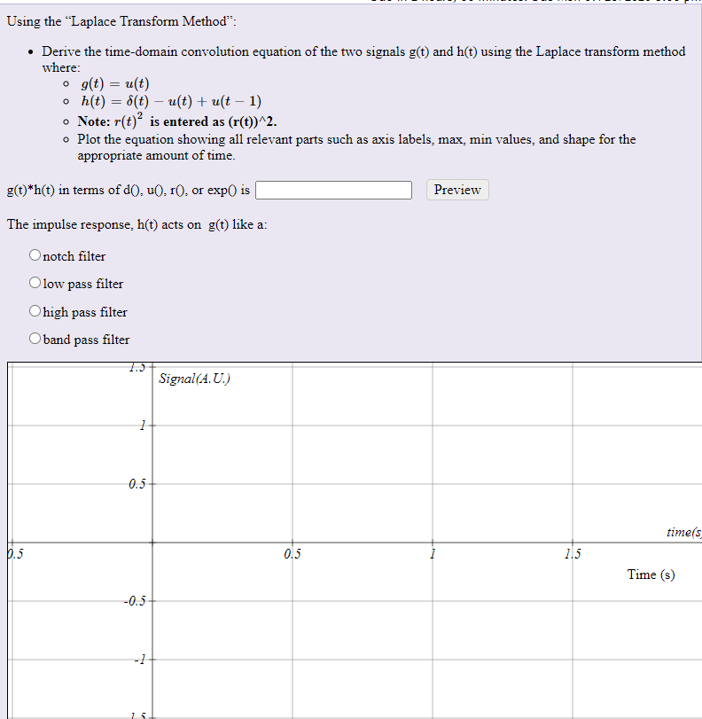 Solved Using the “Laplace Transform Method": • Derive the | Chegg.com