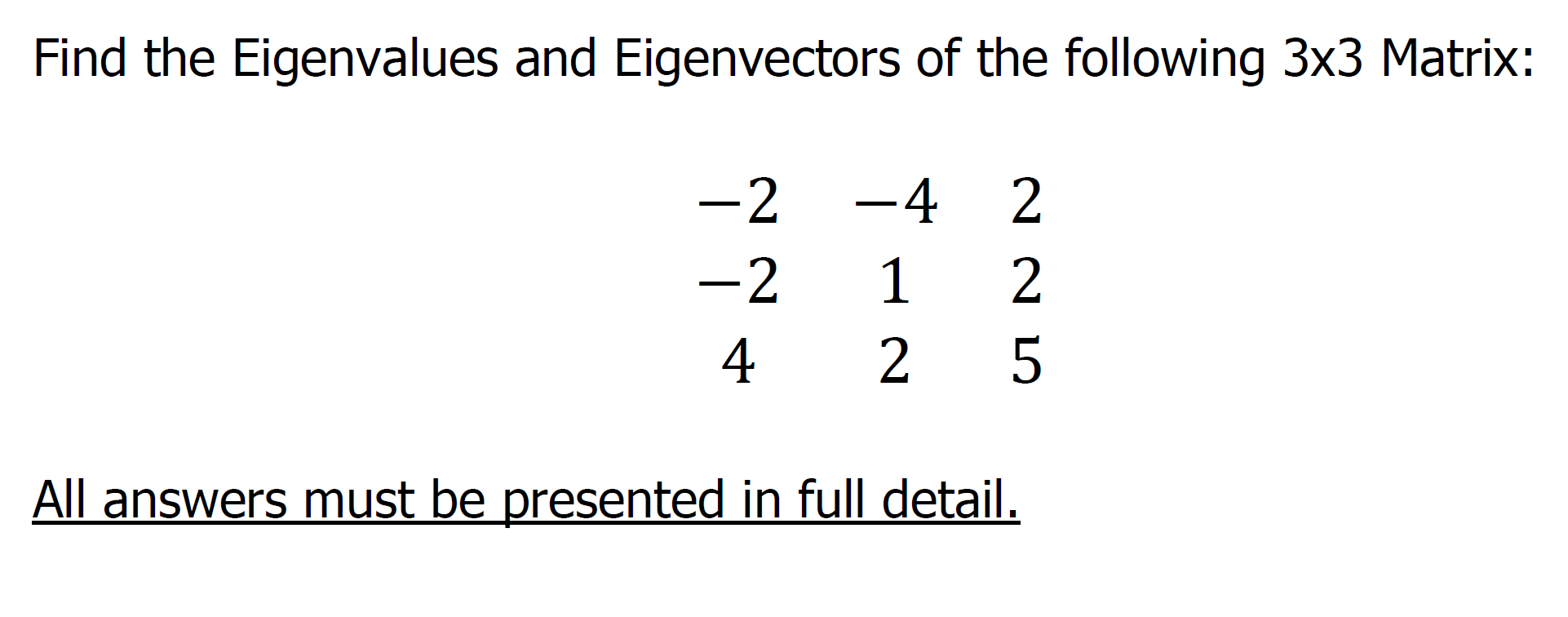 Solved Find the Eigenvalues and Eigenvectors of the | Chegg.com