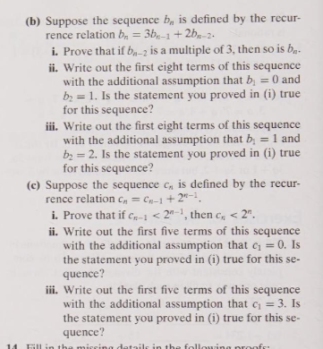 Solved (b) Suppose the sequence bn is defined by the | Chegg.com