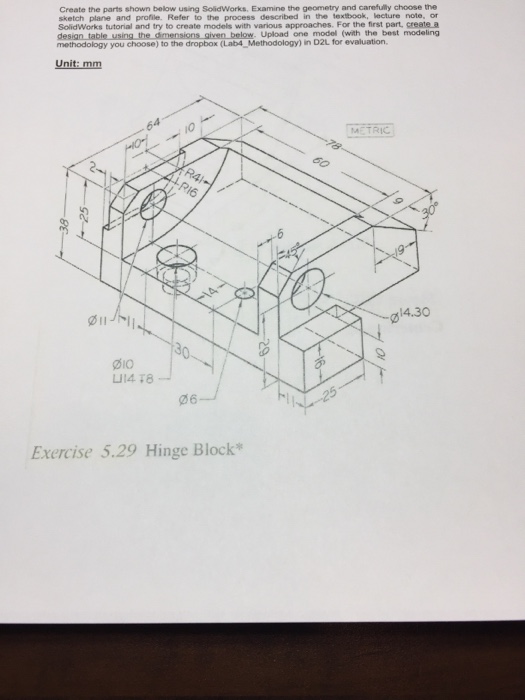 Solved Create the parts shown below using SolidWorks, | Chegg.com