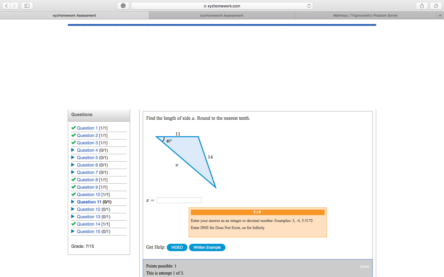 Solved xyzhomework.com Ć G xyzHomework Assessment | Chegg.com