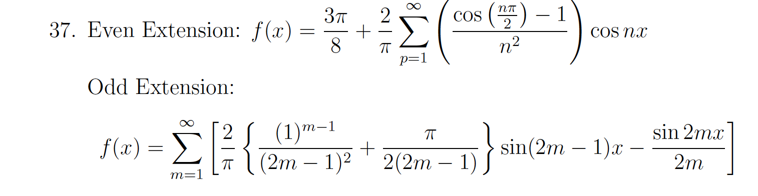 Solved 37. Half-range expansion:(a) Sketch the two periodic | Chegg.com