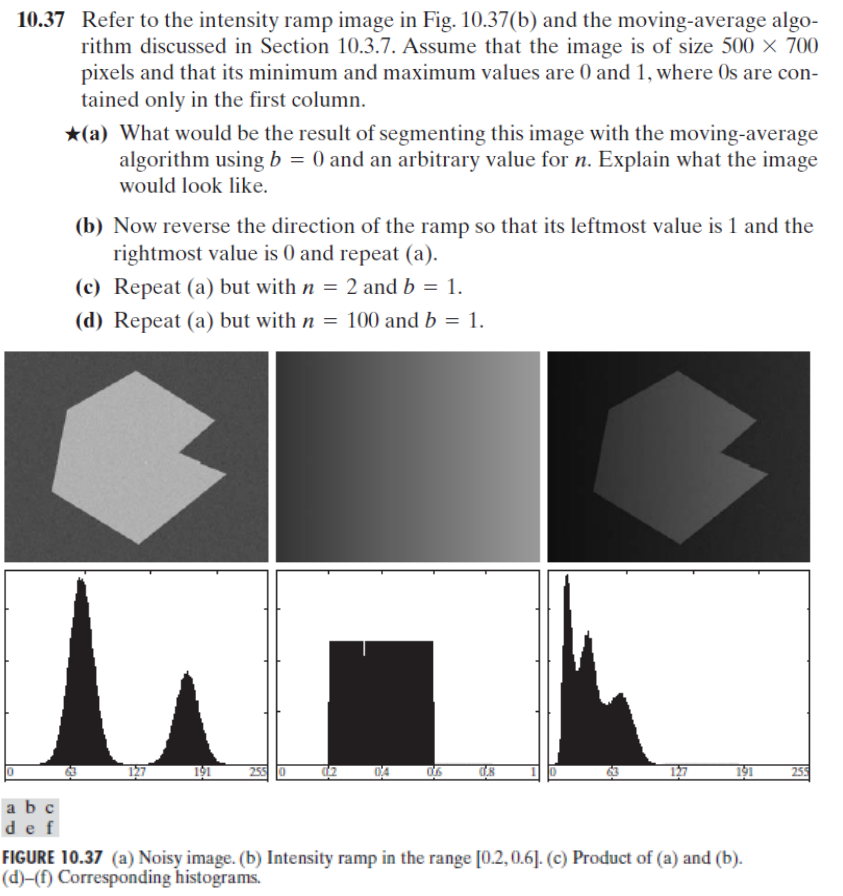 Solved 10.37 Refer to the intensity ramp image in Fig. | Chegg.com
