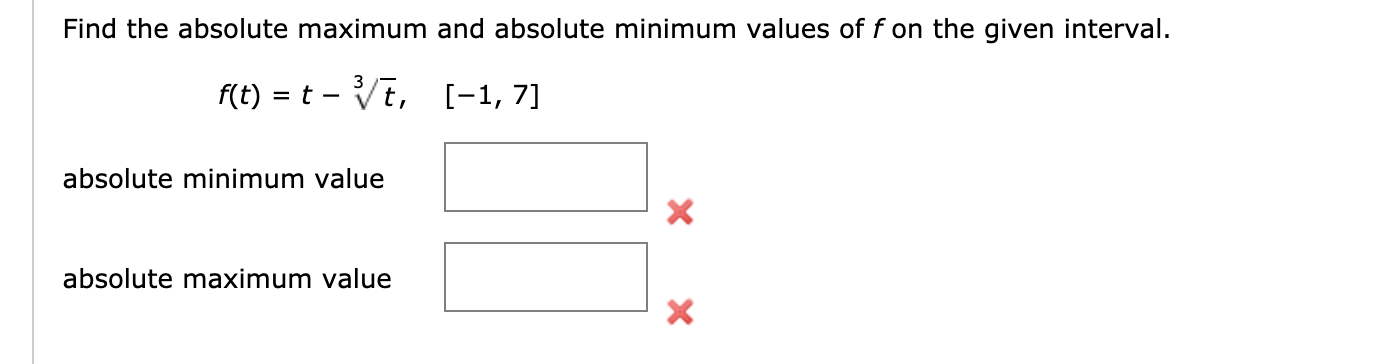 Solved Find the absolute maximum and absolute minimum values | Chegg.com