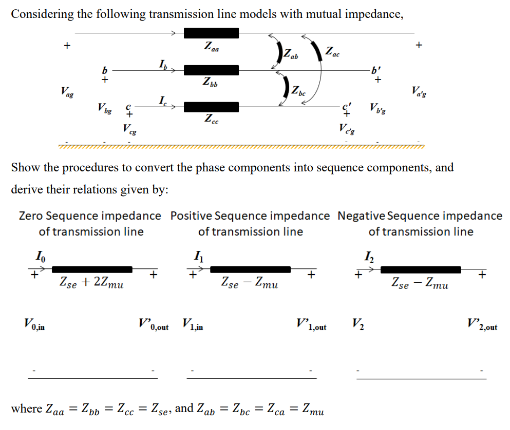 Considering the following transmission line models | Chegg.com