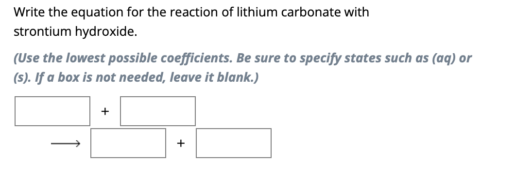 Solved Write the equation for the reaction of lithium | Chegg.com