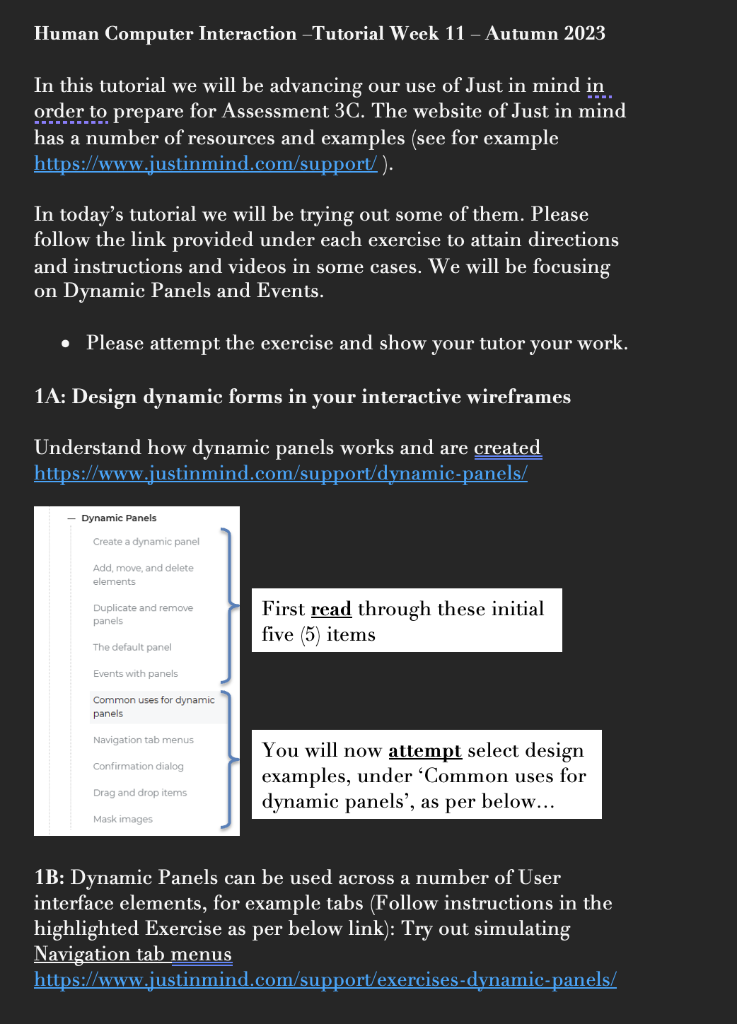 Human Computer Interaction-Tutorial Week 11 - Autumn | Chegg.com