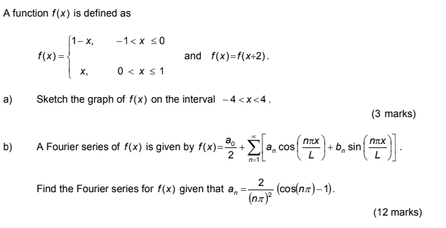 Solved A function f(x) is defined as (1-x, -1 | Chegg.com
